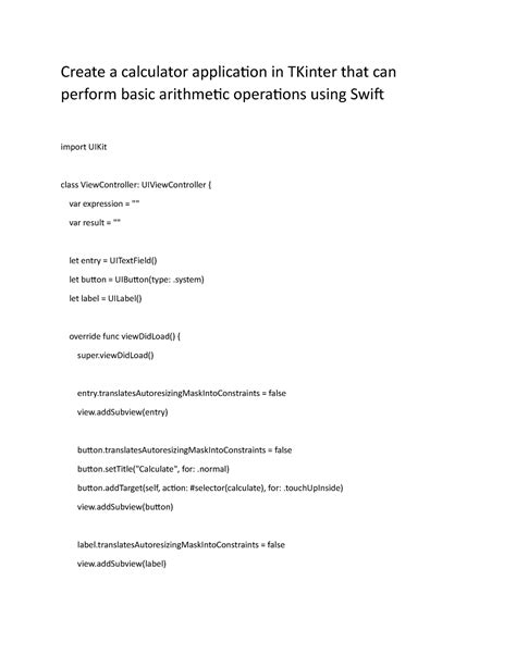 Comp6076 Calci 11 S Create A Calculator Application In TKinter That