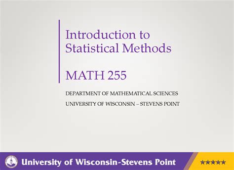 Chapter 9 Introduction To Statistical Methods Math 255 Department Of