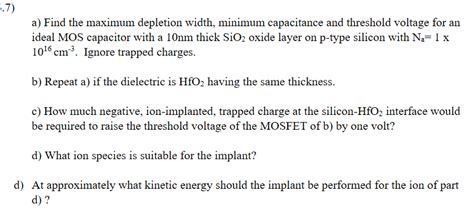solved a find the maximum depletion width minimum