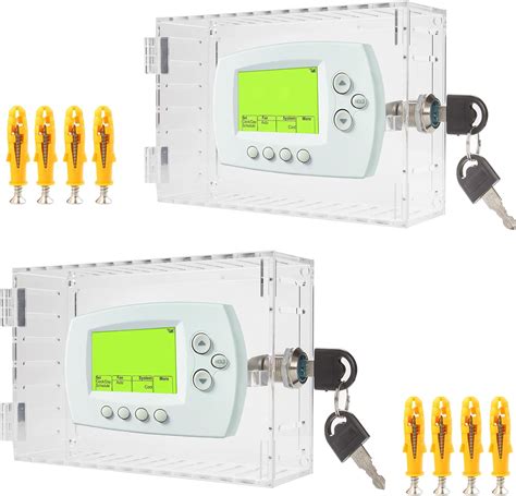 Amazon Com 2PCS Thermostat Cover Thermostat Lock Box Thermostat Lock Box With Key Large