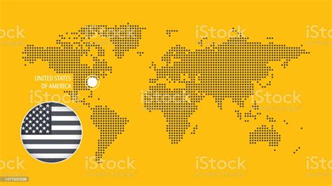 미국 미국 국기 아이콘입니다 벡터 점선 세계 지도 인포그래픽 기호입니다 국제 글로벌 일러스트 미국 기호 비즈니스 웹 디자인 프레 젠 테이 션 여행 0명에 대한 스톡 벡터