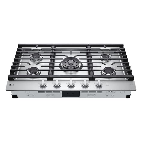 Lg 36 In 5 Burners Stainless Steel Gas Cooktop In The Gas Cooktops