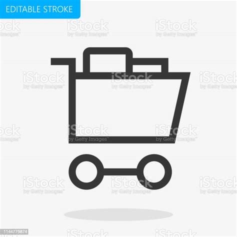 쇼핑 카트 전체 아이콘 편집 가능한 스트로크 픽셀 완벽 한 벡터 0명에 대한 스톡 벡터 아트 및 기타 이미지 0명 3차원 형태 가방 Istock