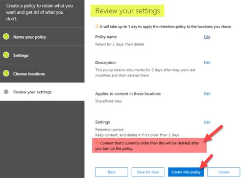 How To Set A Retention Policy On A Sharepoint Site Sharepoint Maven
