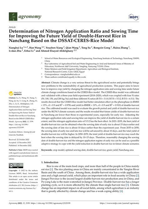 Pdf Determination Of Nitrogen Application Ratio And Sowing Time For Improving The Future Yield