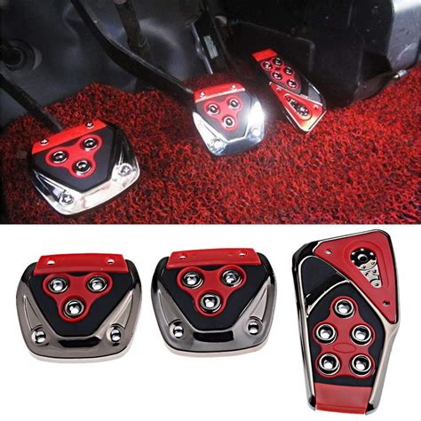 3x Universal Non Slip Manual Car Brake Clutch Accelerator Pedals Pads