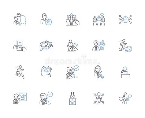 Productivity Optimization Line Icons Collection Efficiency Streamlining Automation Focus