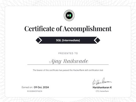 Ajay Naikwade On Linkedin Sql Dataanalytics Databasemanagement Hackerrank Continuouslearning