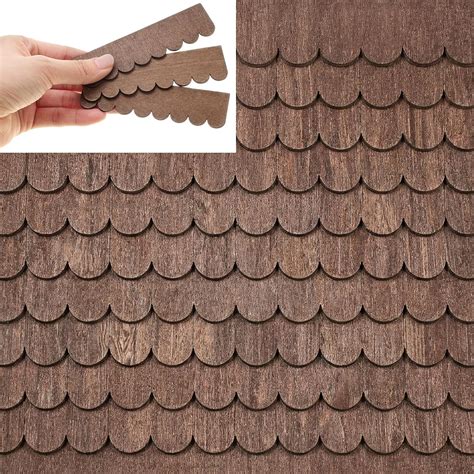 Wenqik 100 Strips Dollhouse Roof Shingles 425 X 114