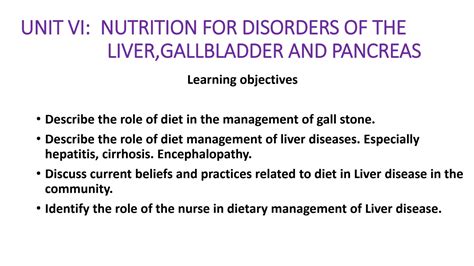 Solution Unit 6 Nutrition Consideration For The Disorders Of The Liver