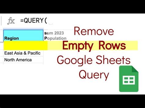 Google Sheets Removing Empty Rows From Query Results YouTube