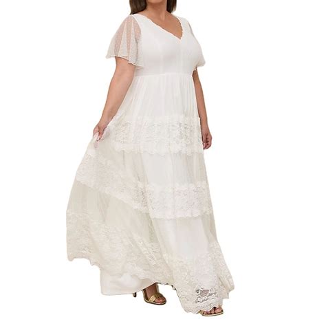 Custom Plus Size White Dress Sexy Women Long Lace Elegant Dresses Women