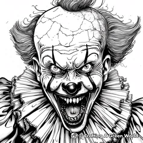 Scary Clown Coloring Pages Free And Printable