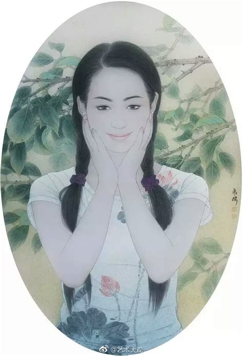 盘虎杰现代人物工笔画