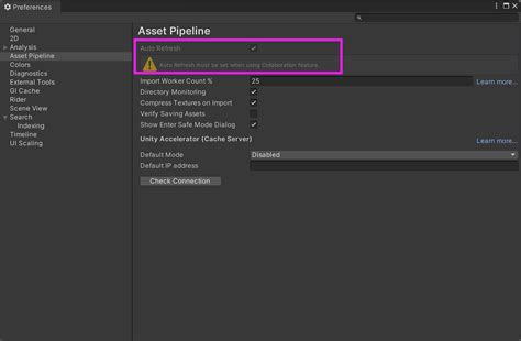 Cannot Turn Off Auto Refresh In Editor Preferences Unity Engine