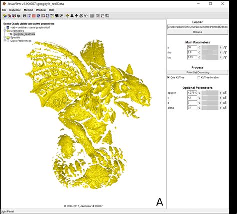 The Software Gui For The Point Set Denoising Download Scientific Diagram