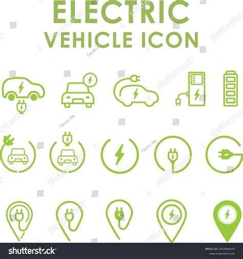 Electric Vehicle Icon Set Design Green Stock Vector Royalty Free 2203564335 Shutterstock