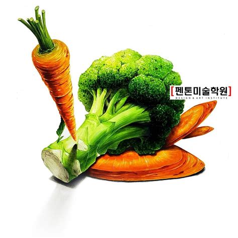 좋아요 14개 댓글 2개 Instagram의 Q••ppantonmain님 브로콜리 당근 기초디자인 개체묘사 개체표현 공간감 화면구성 관찰