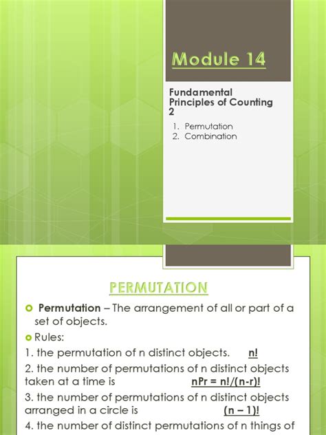 Discrete Math Module 14 Permutation Combination Pdf Mathematics