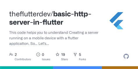 Basic Server In Flutter Main Dart At Master Theflutterdev Basic Server In Flutter