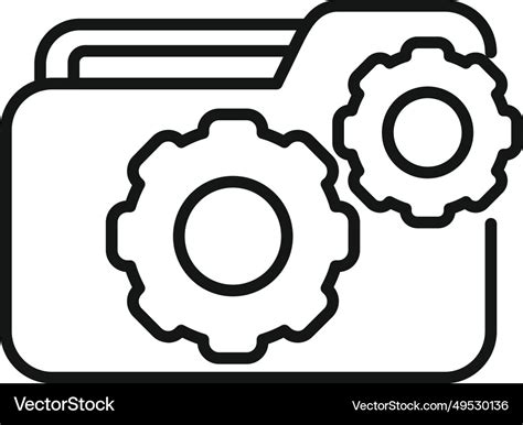 Folder Data Api Icon Outline Monitor Royalty Free Vector