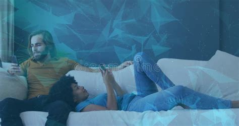 Image Of Data Processing With Shapes Over Diverse Couple Using