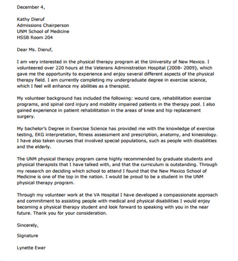 Physical Therapy Recommendation Letter Template