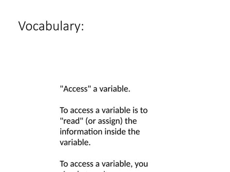 Variable Is A Symbolic Name For Information Ppt