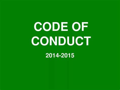 PPT CODE OF CONDUCT PowerPoint Presentation Free Download ID