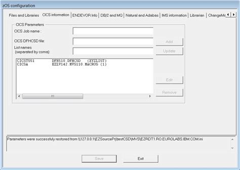 Configuring The Z OS Connection