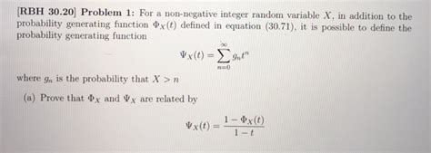 Rbh 3020 Problem 1 For A Non Negative Integer