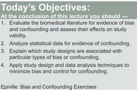 Epi L Bias And Confounding Edited Flashcards Quizlet