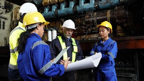 Premium Photo Portrait Of Engineer And Apprentice In Workshop Of