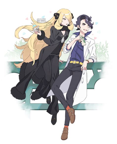 Cynthia And Augustine Sycamore Pokemon And 3 More Drawn By Kusuribe