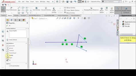 Sw 1 25 Relation 3 Equal Parallel Solidworks Youtube