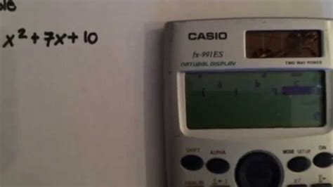 Factoring A Simple Quadratic Equation Using A Calculator Casio Fx