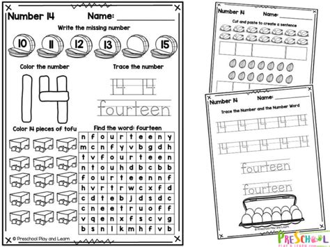 Free Printable Number 14 Tracing Worksheets