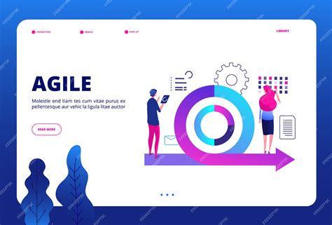 Premium Vector Agile Management Landing Page Template