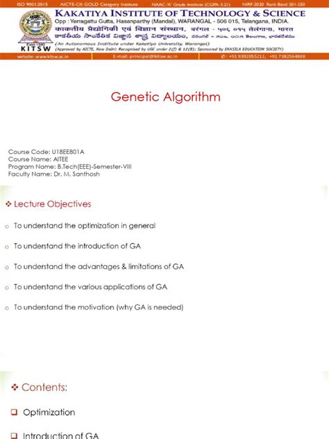 Lecture 13 Introduction To Ga Pdf