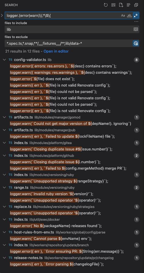 Remove String Interpolations From All Loggerwarn And Loggererror Calls · Issue 20922