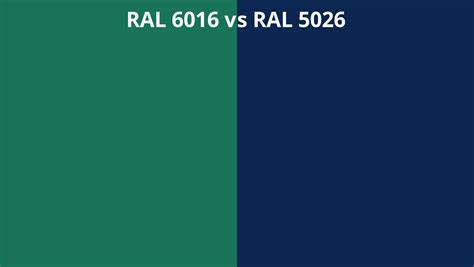Ral 6016 Vs 5026 Ral Colour Chart Uk