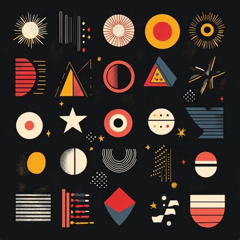 Brutalist Geometric Shapes Big Vector Premium Ai Generated Image