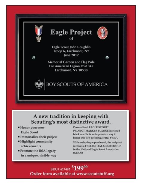 Eagle Scout® Project Marker Plaque