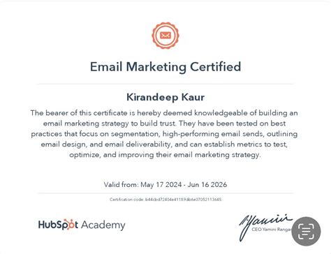 Kirandeep Kaur On Linkedin Im Happy To Share That Ive Obtained A New Certification Email