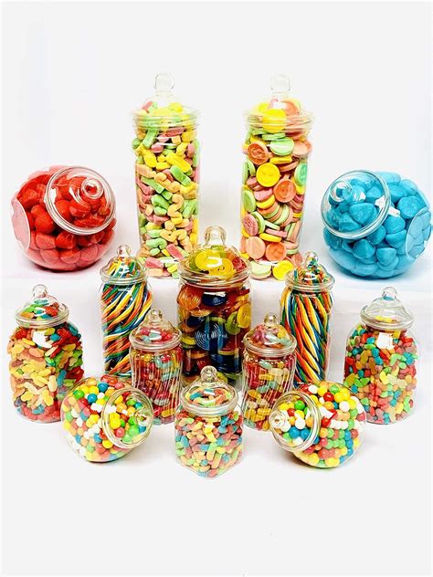 Truly Sweet Candy Lot De 14 Pots à Bonbons Rétro En Plastique Pour Pick And Mix Magasin De