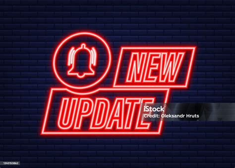 현대적인 스타일의 새로운 업데이트 배너 네온 아이콘 웹 디자인 벡터 스톡 일러스트레이션입니다 소프트웨어 업데이트에 대한 스톡 벡터 아트 및 기타 이미지 Istock