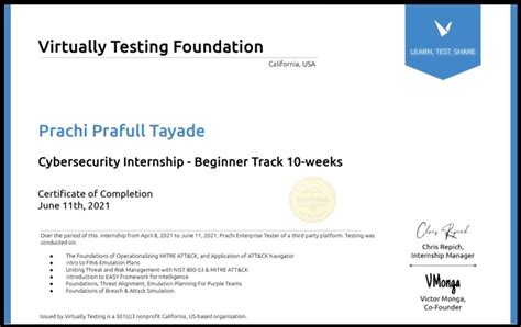 Prachi Tayade On Linkedin Vtfoundation Attackiq Internships Cybersecurity Opportunities