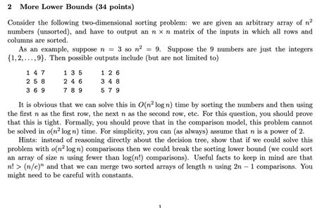 Solved 2 ﻿more Lower Bounds 34 ﻿pointsconsider The