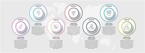 7개의 아이콘 다이어그램 그래프 프레젠테이션을 위한 벡터 인포그래픽 템플릿 서클 0명에 대한 스톡 벡터 아트 및 기타 이미지 0명 7 개념 Istock