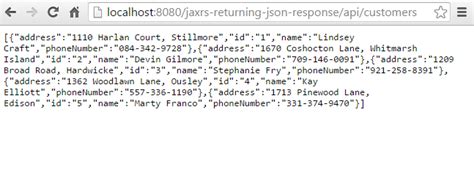 jax rs returning json response